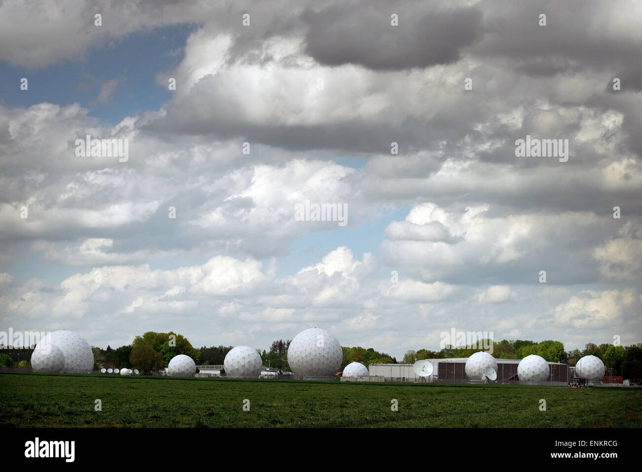 Bad Aibling, Germany. 07th May, 2015. Radar domes are located on the ...