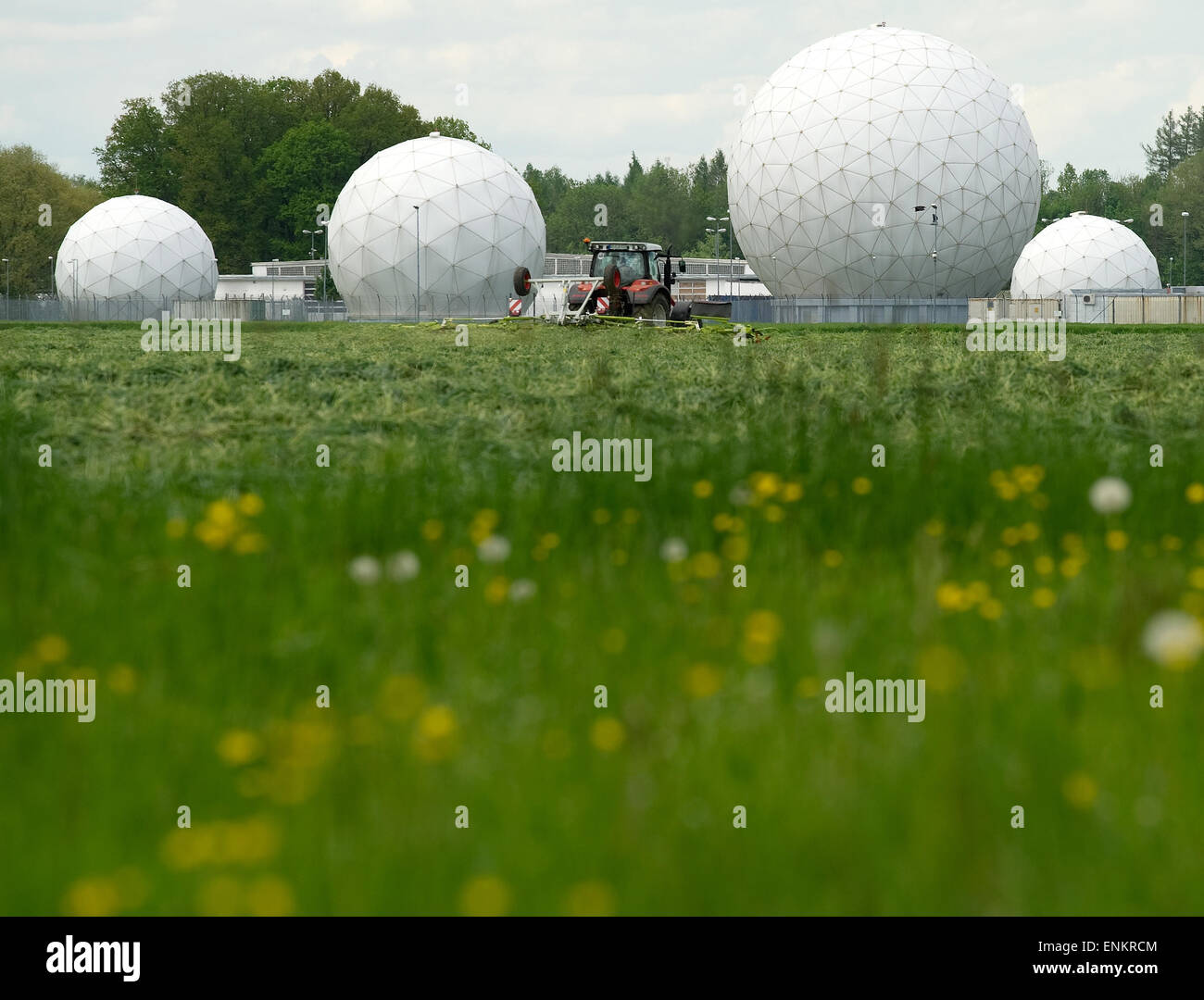Bad Aibling, Germany. 07th May, 2015. Radar domes are located on the ...