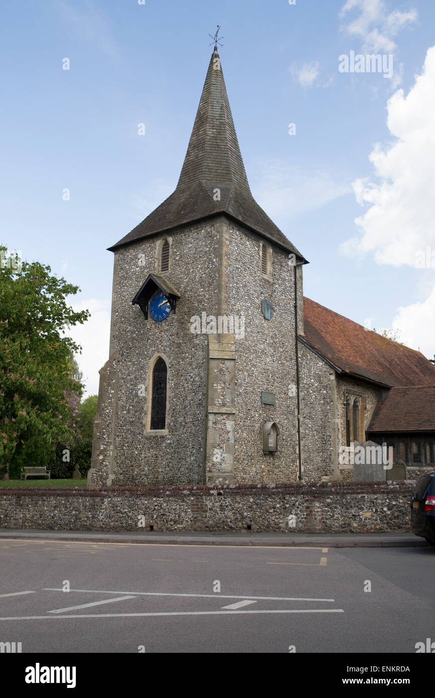 Blue skies over St Mary's Church Downe on Election Day which is the ...