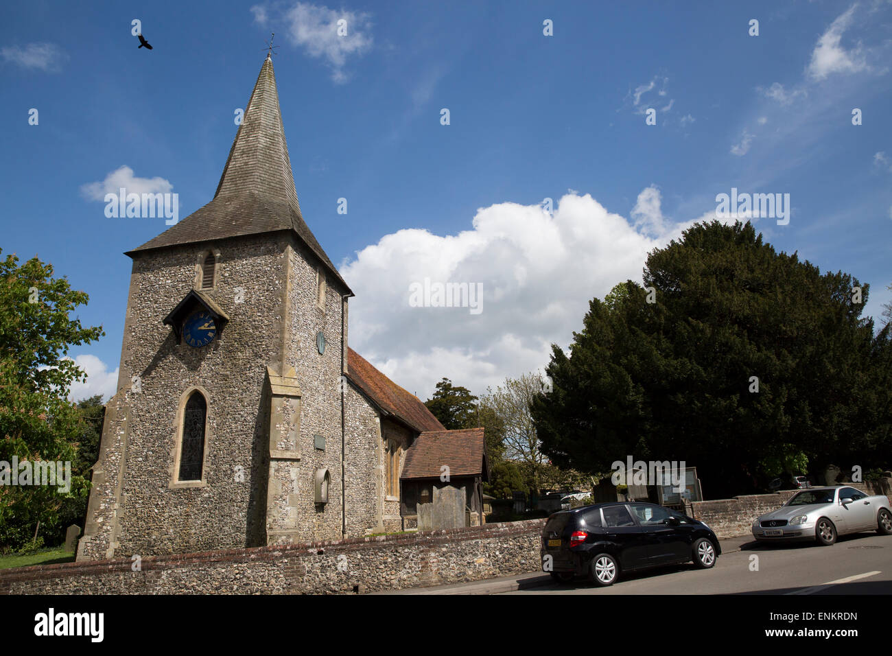 Blue skies over St Mary's Church Downe on Election Day which is the ...