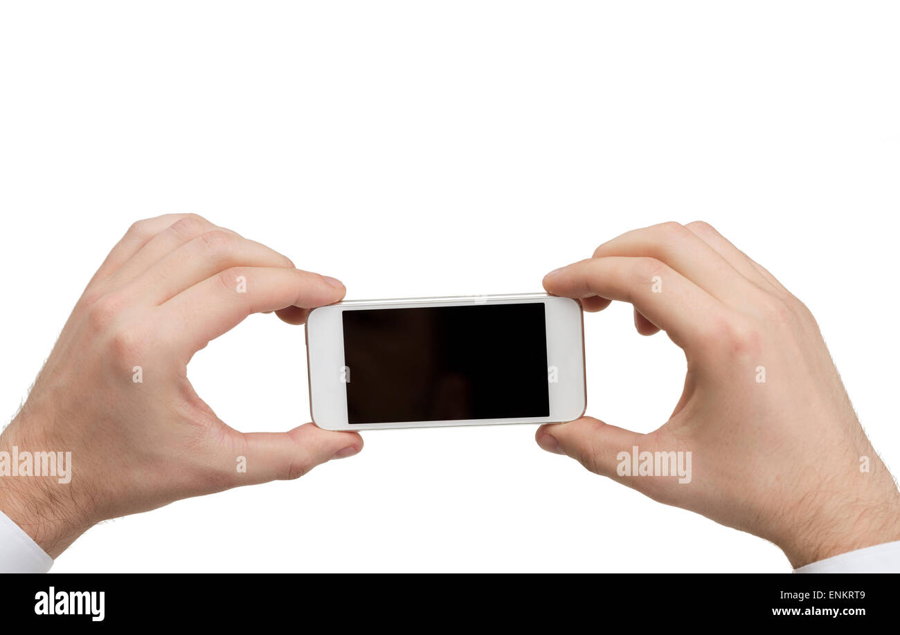 Mobile hands business man hi-res stock photography and images - Alamy
