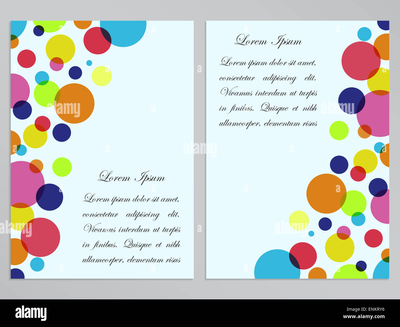 Jolly and festive flyer design. Colorful circles on white background ...