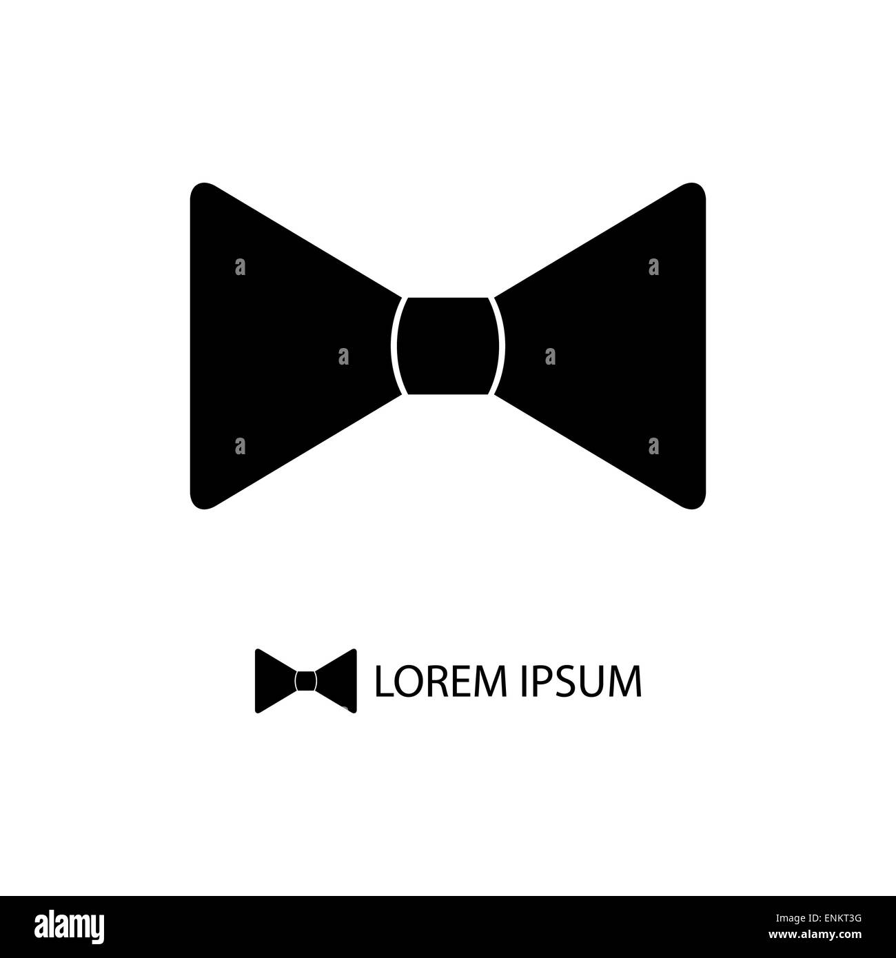 Black bowtie as logo. Formal and festal clothing Stock Photo - Alamy