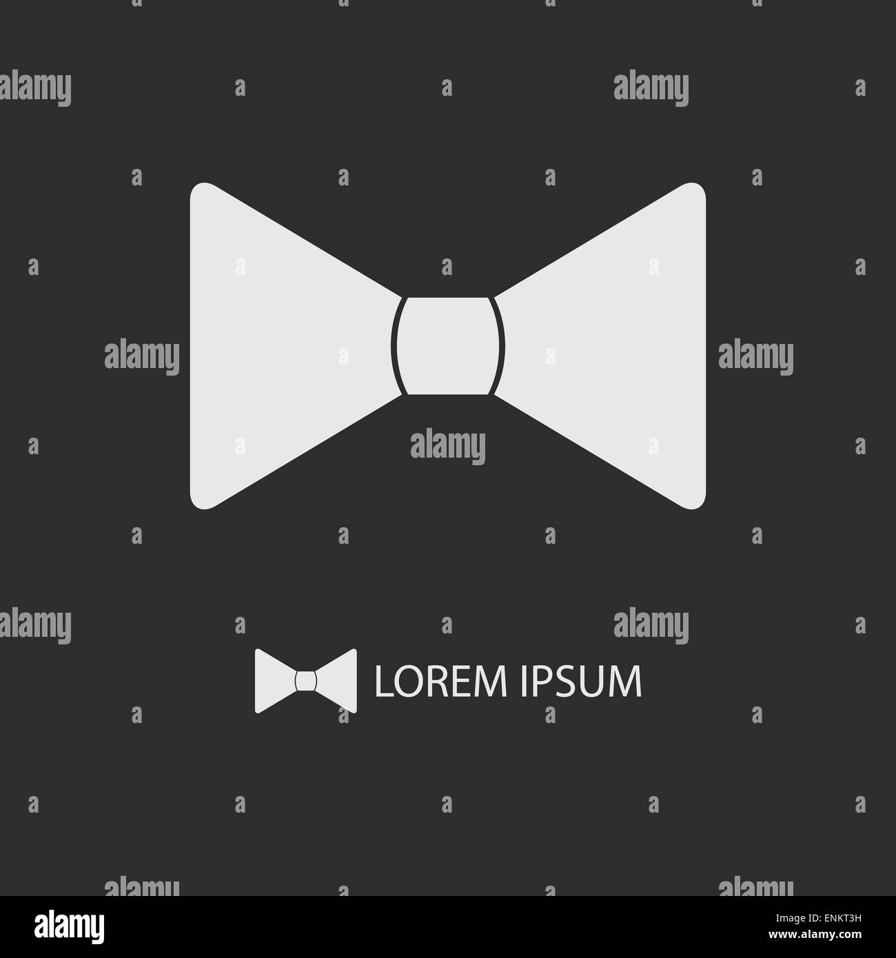 White bowtie as logo on black. Formal and festal clothing Stock Photo ...