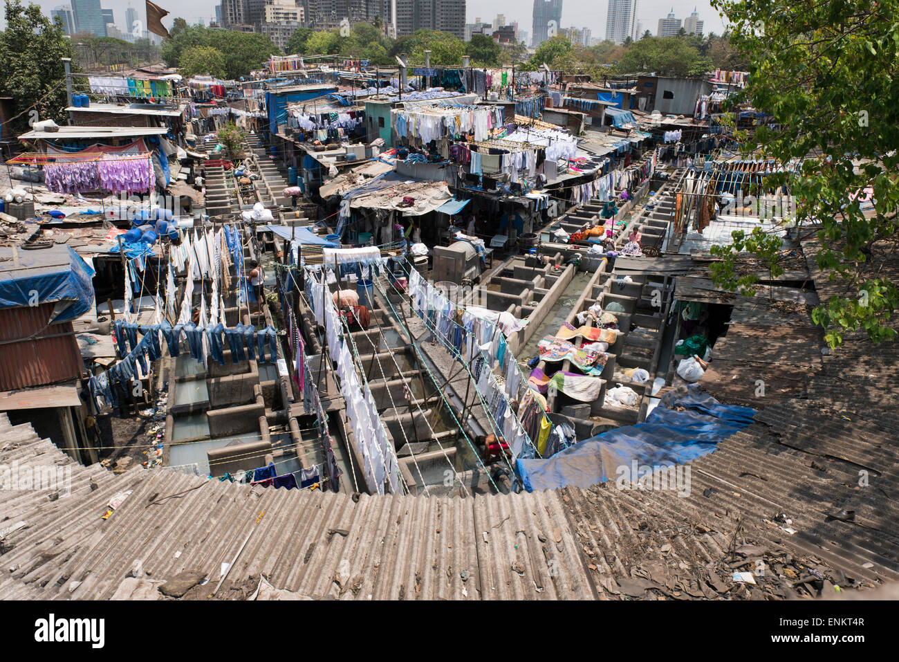 India, Mumbai (aka Bombay). Famous Dhobi Ghat, known the largest ...