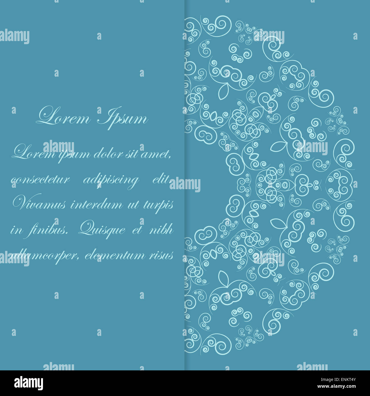 Blue card design with round ornate vintage style pattern Stock Photo ...