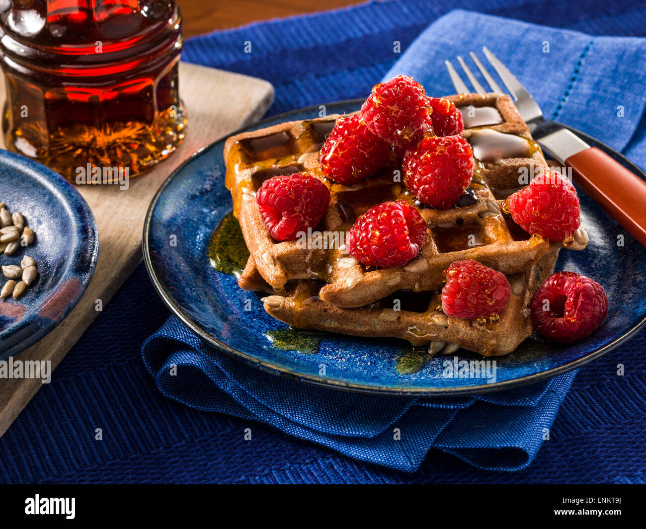 Waffles for breakfast hi-res stock photography and images - Alamy