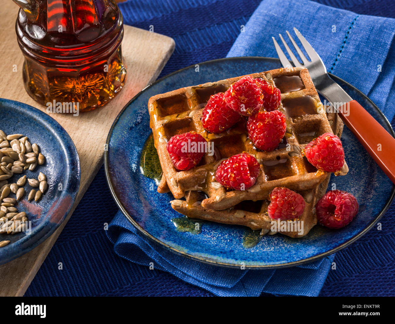 American waffles syrup hi-res stock photography and images - Alamy