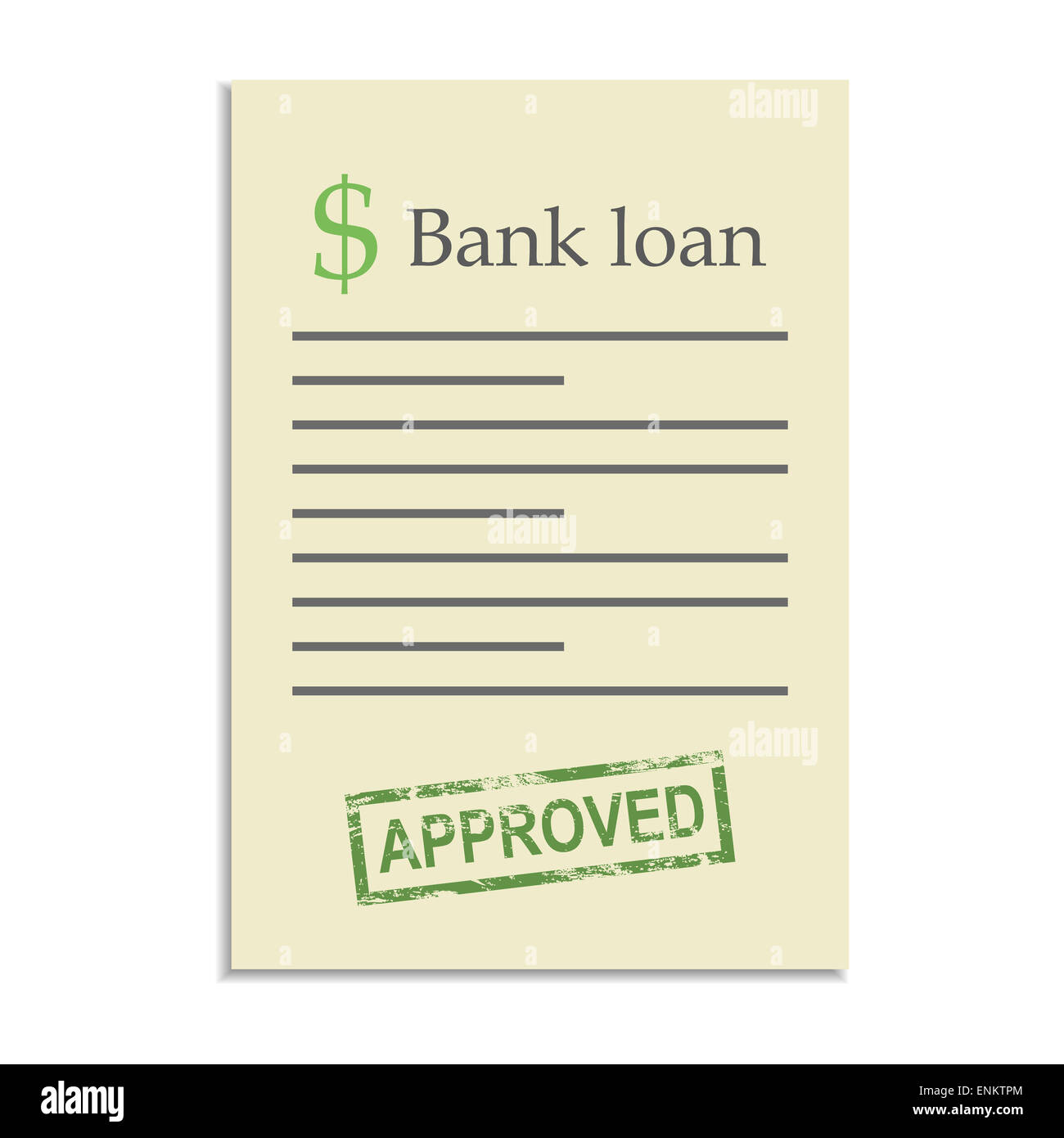 Bank loan document with approved stamp. Getting a bank credit Stock ...