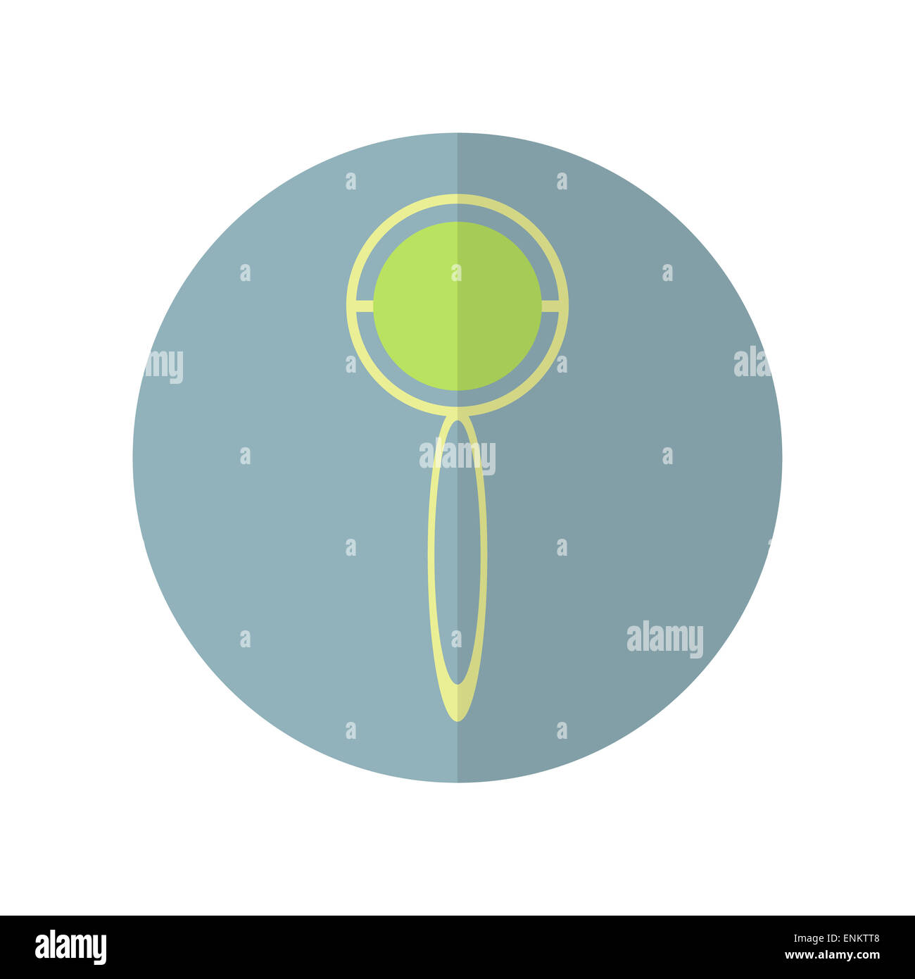 Round icon with baby rattle in flat style Stock Photo - Alamy