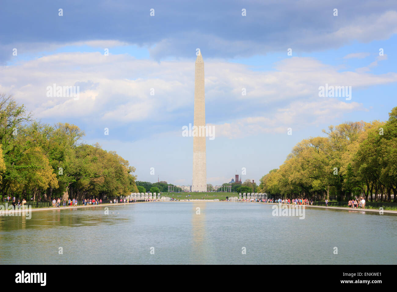 Washington monument and reflecting pool, view from Lincoln memorial ...
