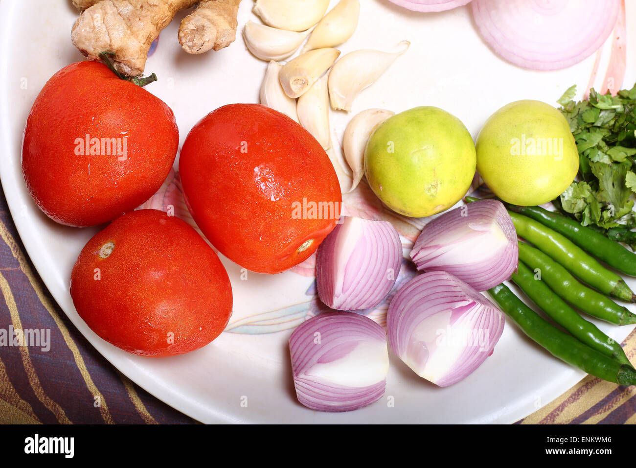 multiple vegetables in plate Stock Photo - Alamy