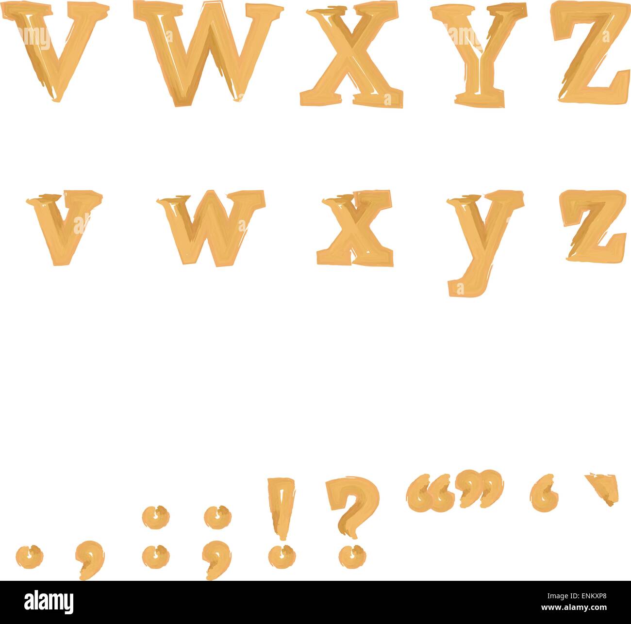 English golden watercolor punctuation and alphabet letters. Vector ...