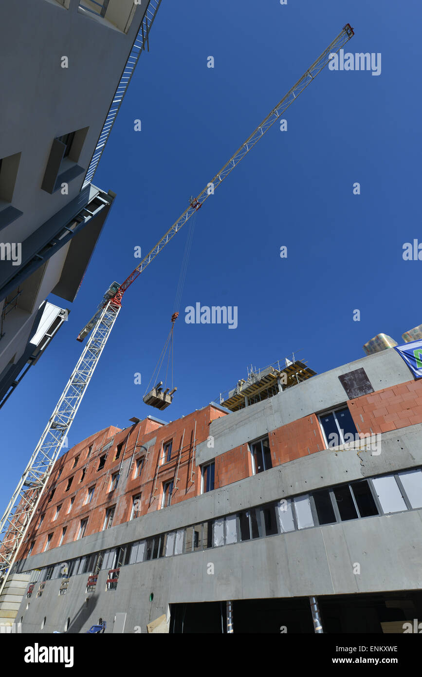 Construction Site Tower Crane Stock Photo Alamy