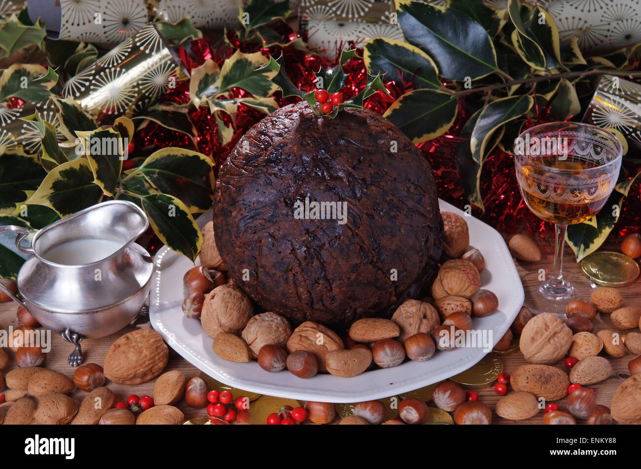A traditional Christmas pudding Stock Photo - Alamy