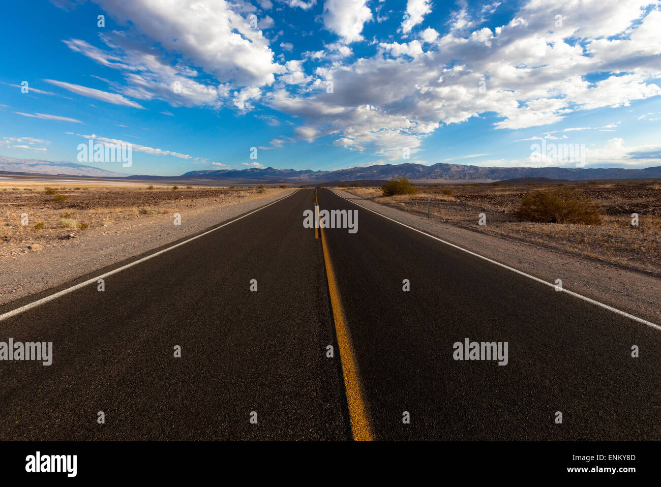 On the road landscape of the route crossing the Death Valley Stock ...