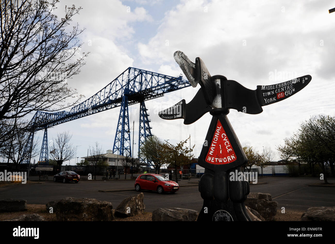 Middlesbrough Teeside UK - The Tees Transporter Bridge with national ...