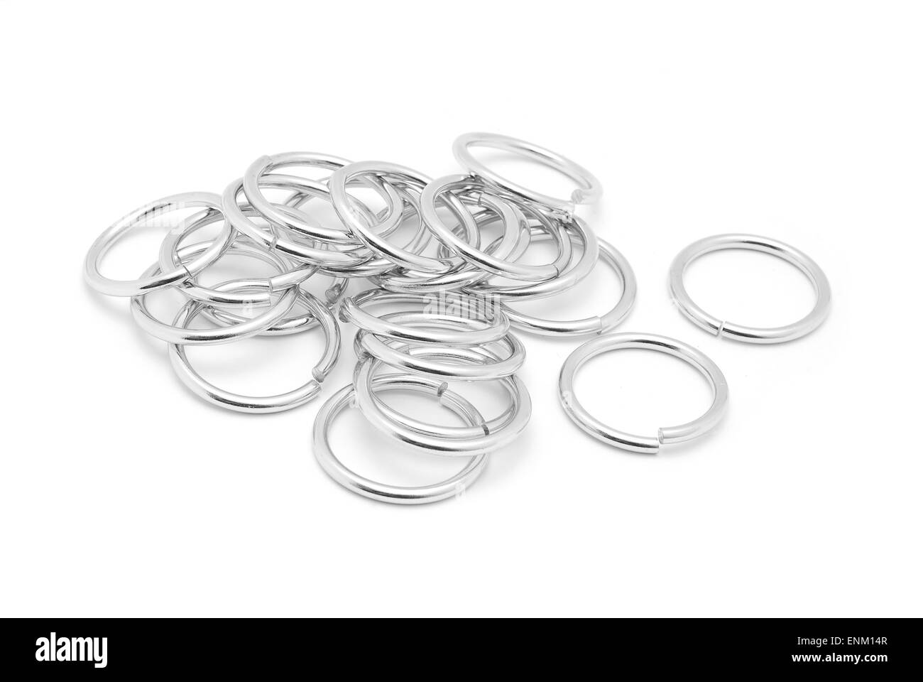 metal rings on white background Stock Photo - Alamy