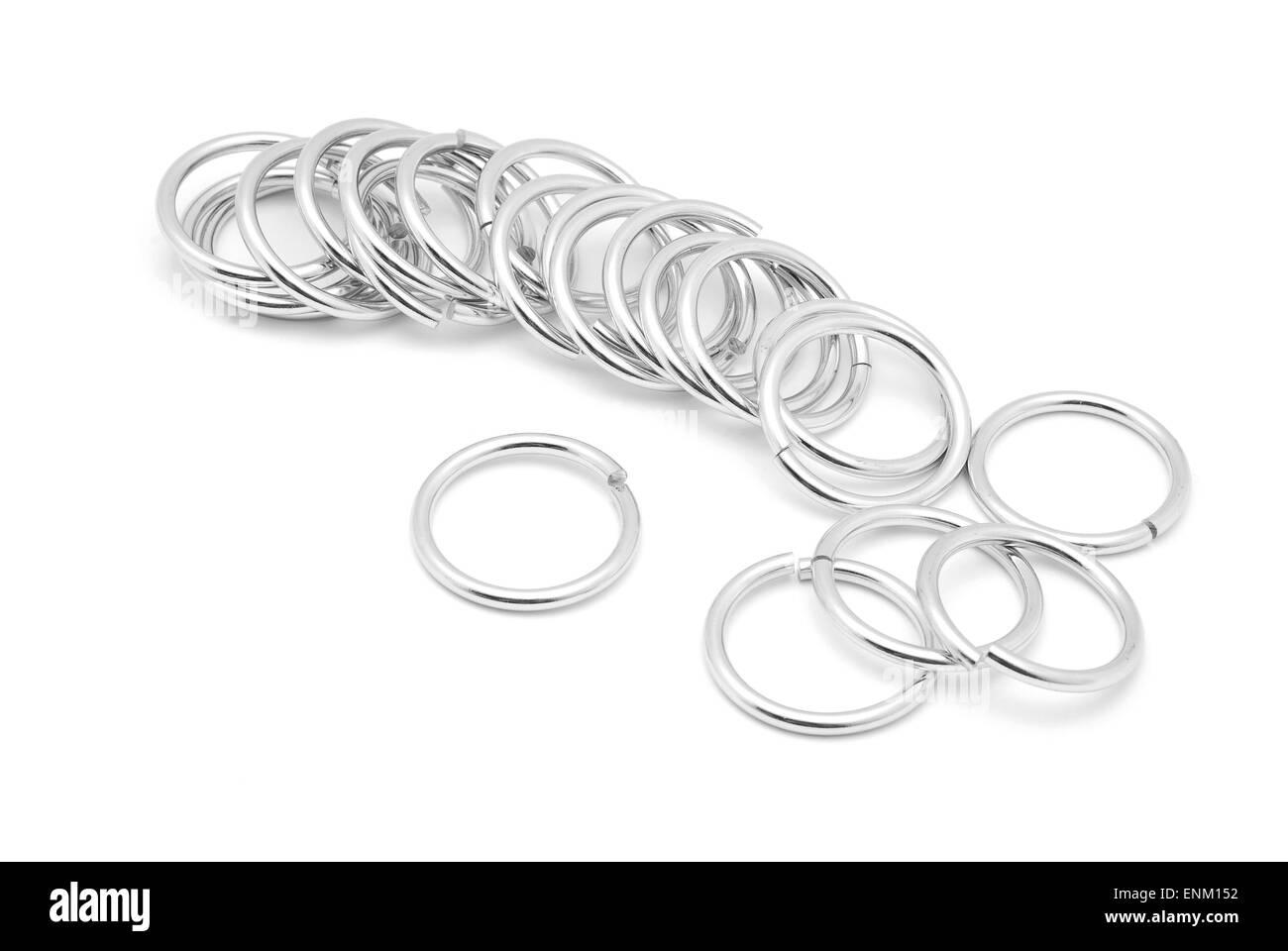 metal rings on white background Stock Photo - Alamy
