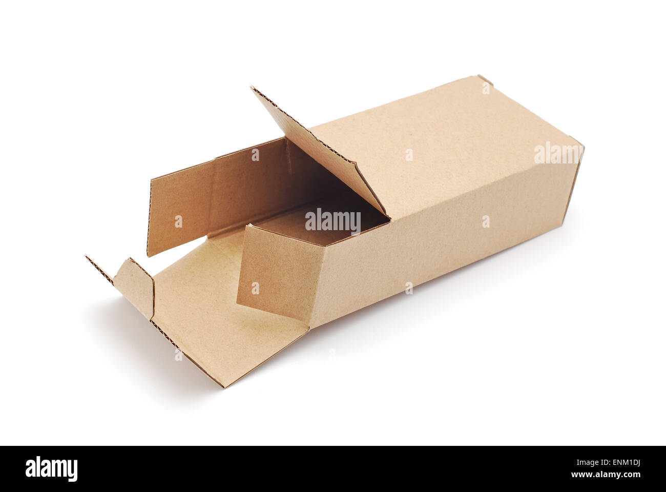 open cardboard box on white Stock Photo - Alamy