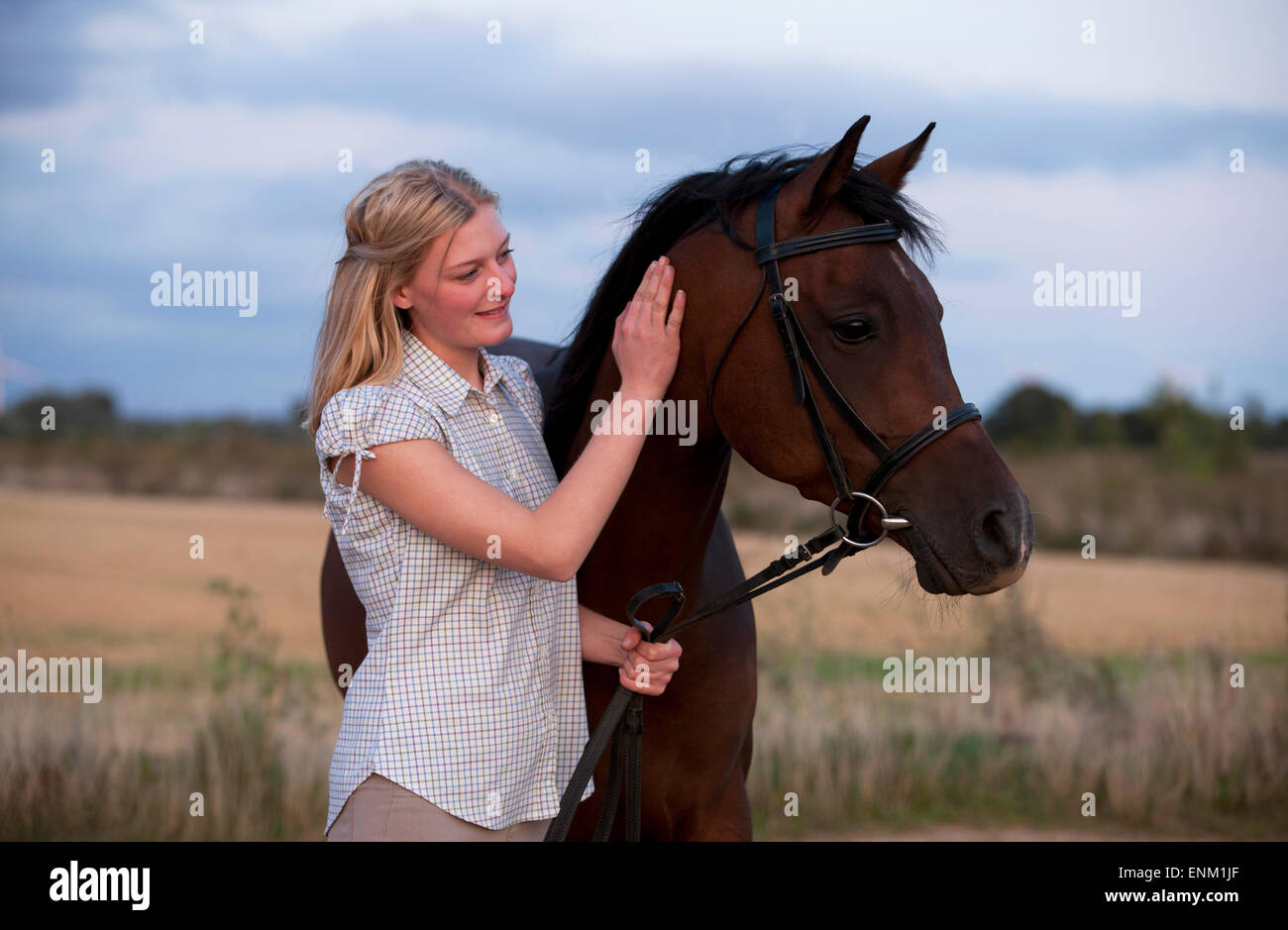 Equine love touch affection female hi-res stock photography and images ...