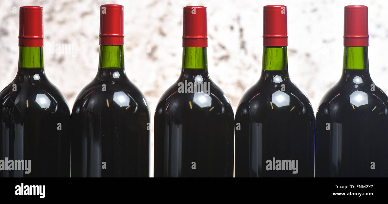Wine bottles preparation Stock Photo - Alamy