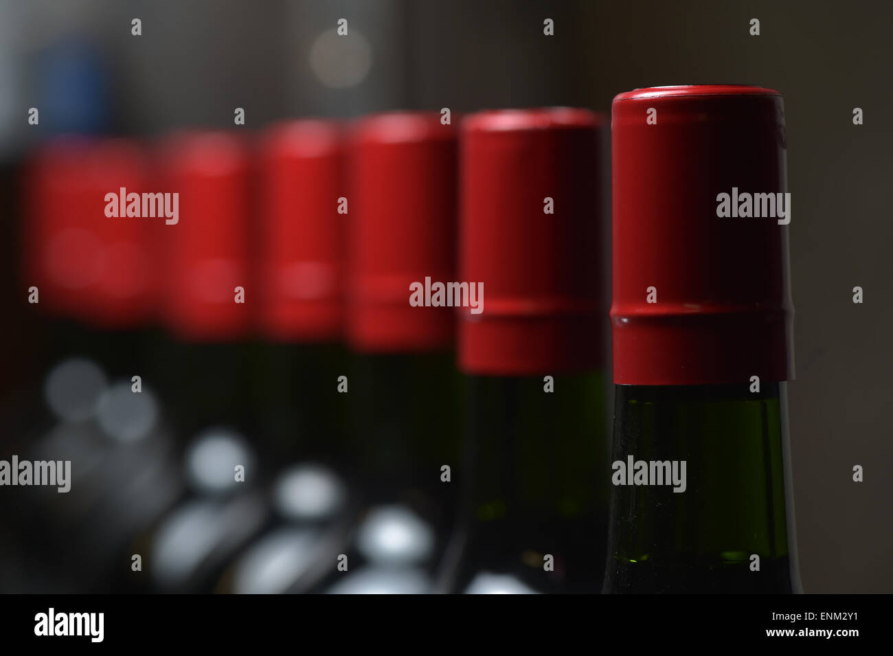 Wine bottles preparation Stock Photo - Alamy