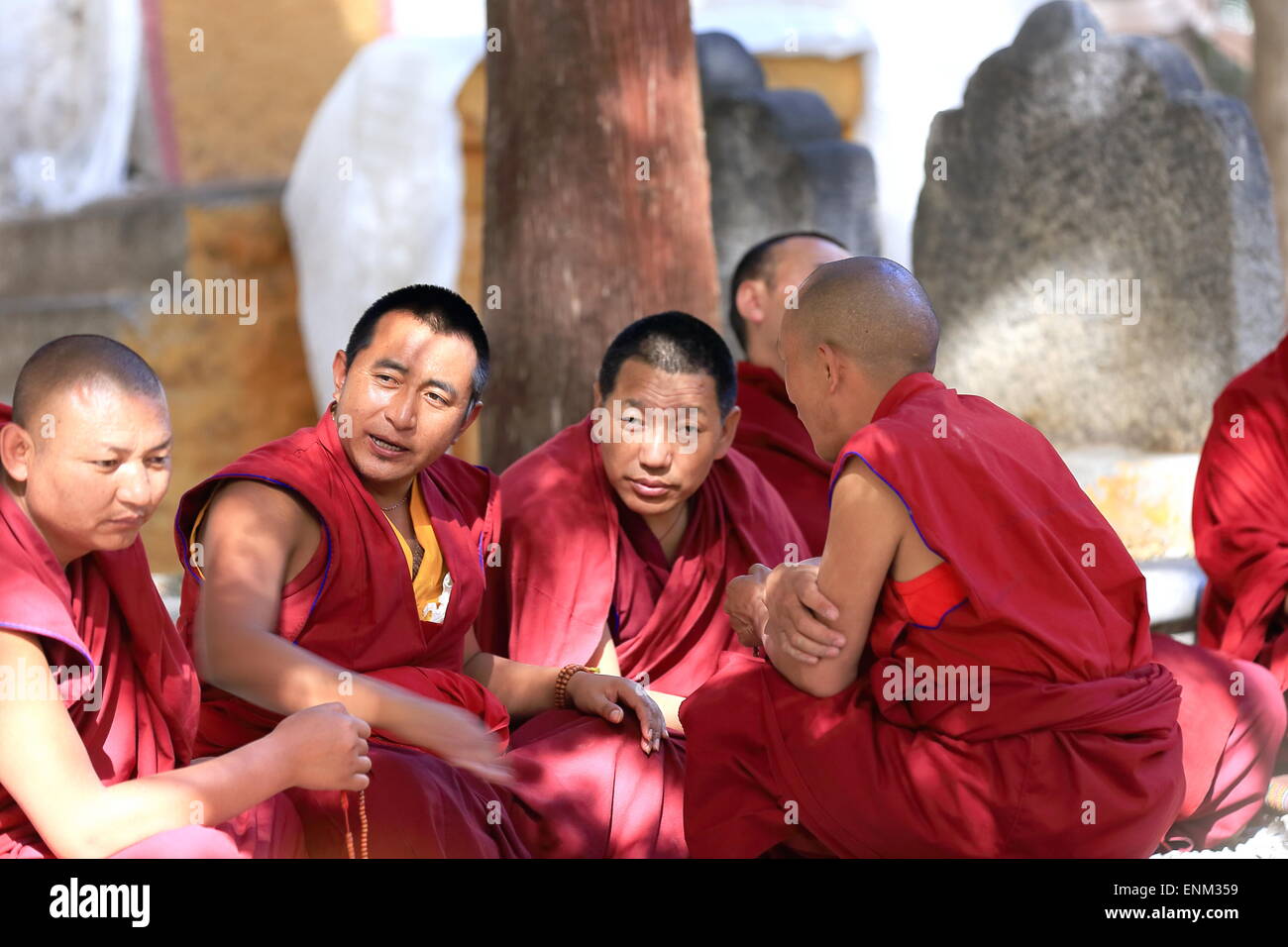 SERA, TIBET, CHINA-OCTOBER 19: Monks debate on doctrine-learning ...