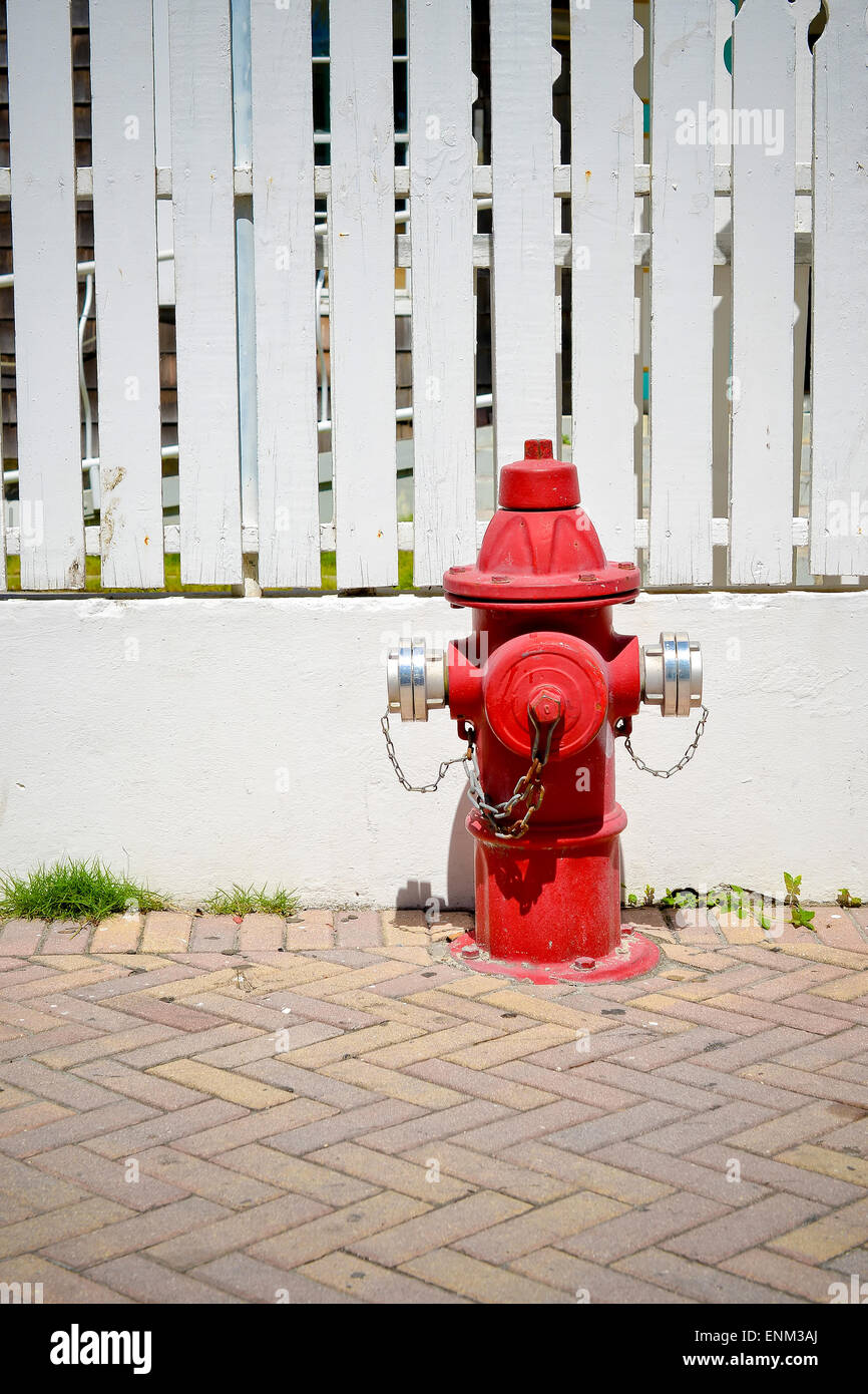 An isolated red hydrant on a city street Stock Photo - Alamy