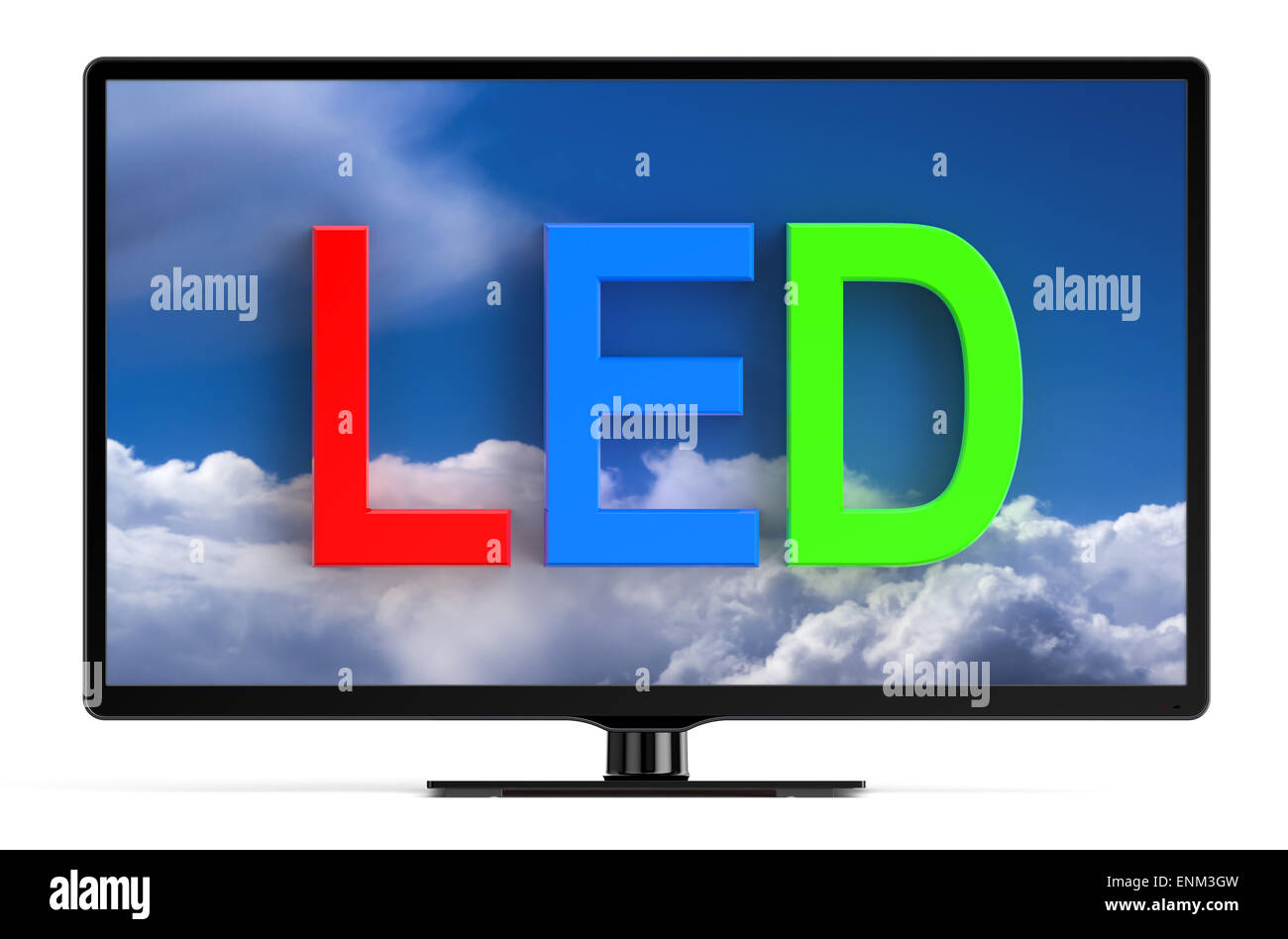 LED TV set isolated on white background Stock Photo - Alamy
