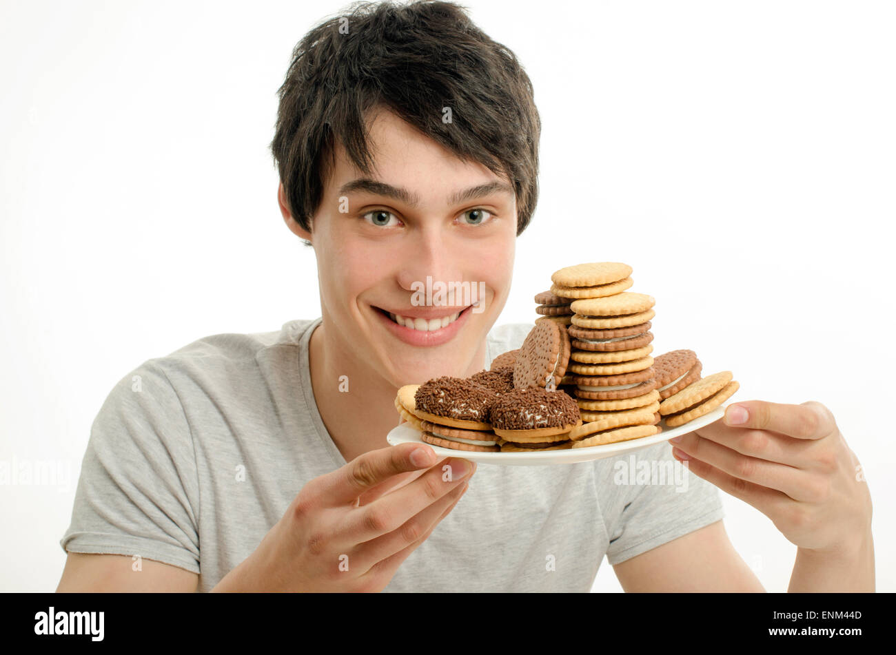 Man in love with sweets, candies,chocolate and sugar Stock Photo - Alamy