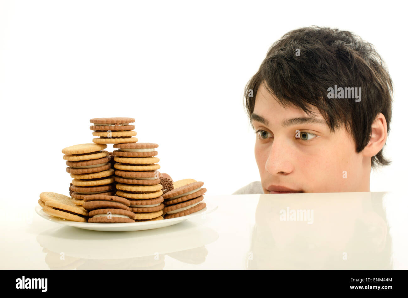 Man in love with sweets, candies,chocolate and sugar Stock Photo - Alamy