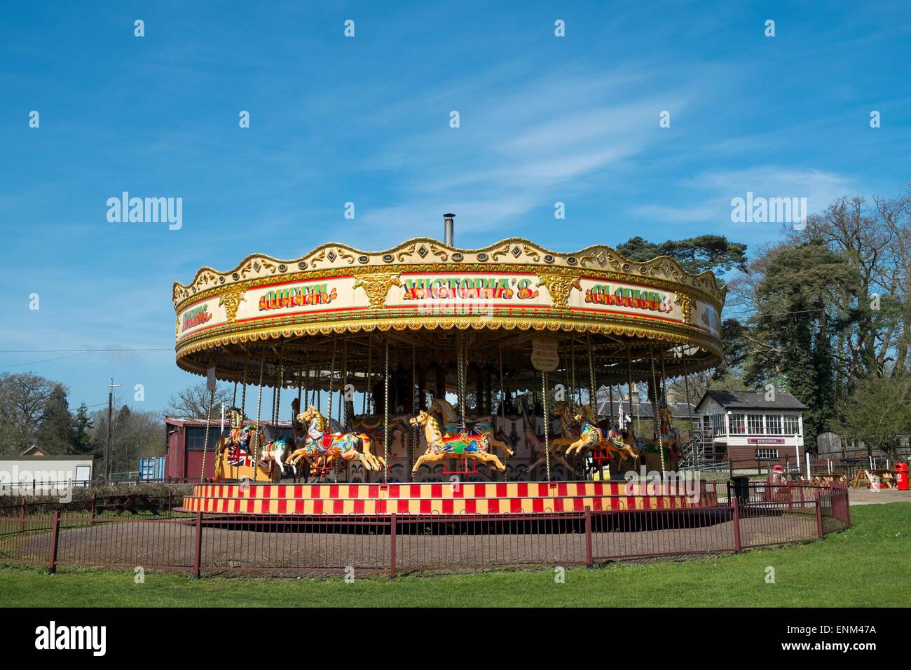 The Gallopers carousel roundabout, Bressingham gardens Norfolk Stock ...