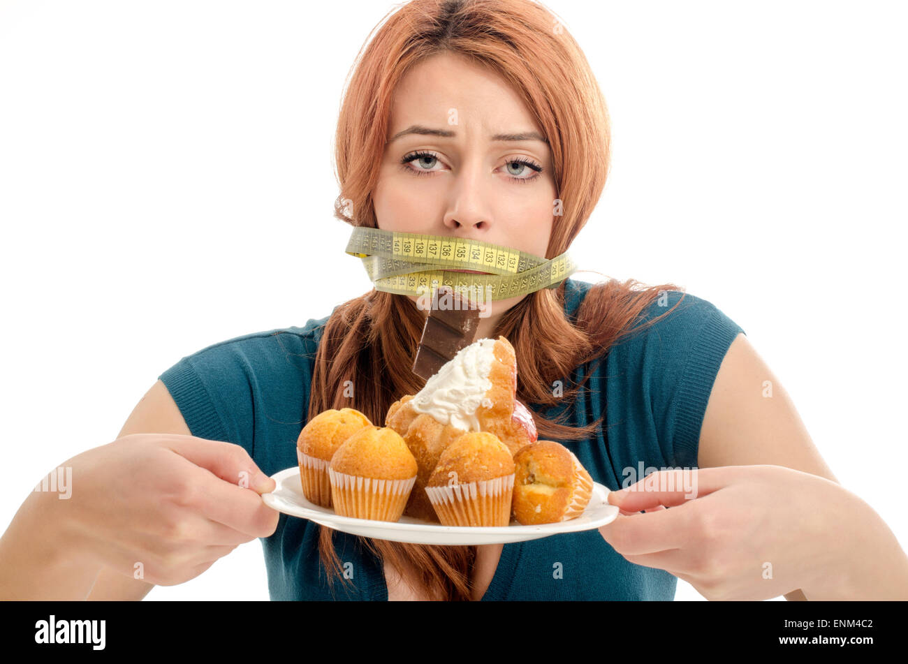 Woman deny sweets hi-res stock photography and images - Alamy