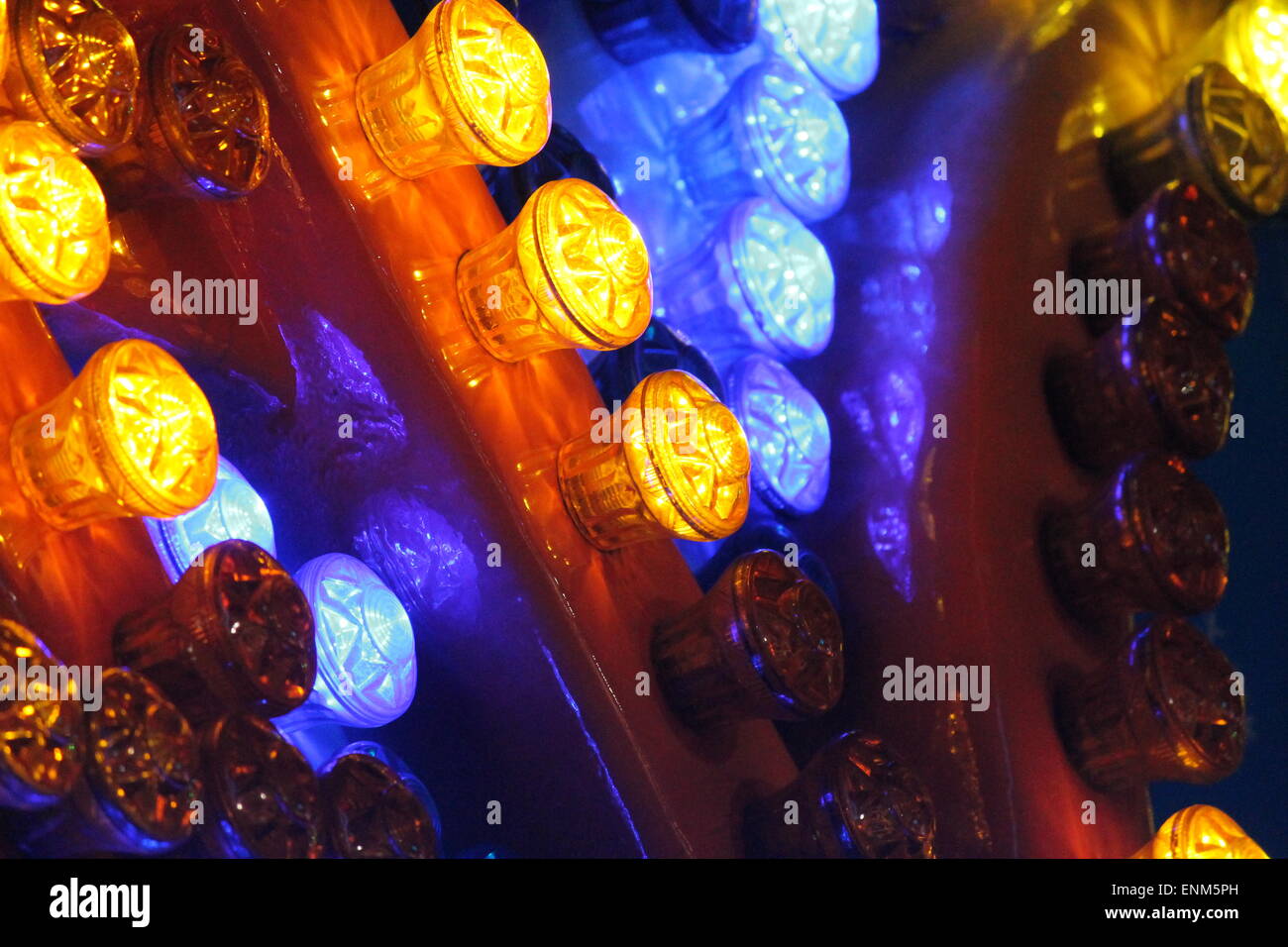 fairground funfair ride moving fast fair lights Night colours of the ...