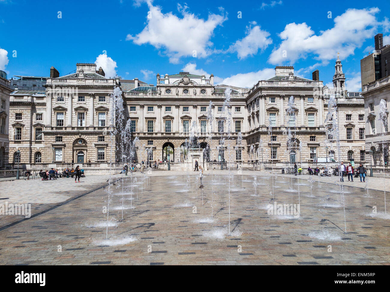 Fountains in the courtyard of Somerset House, Strand, London WC2, UK ...