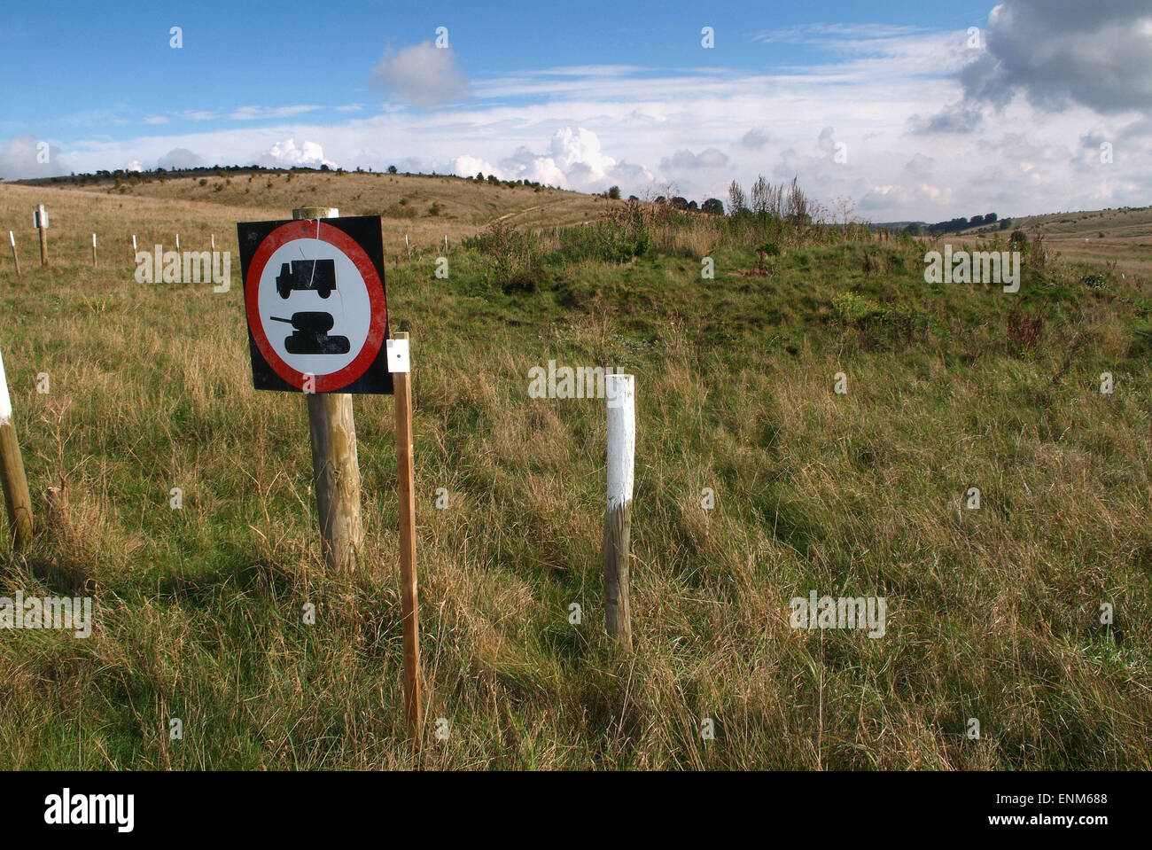 Salisbury Plain, Wiltshire, UK, used as a military training area by the ...