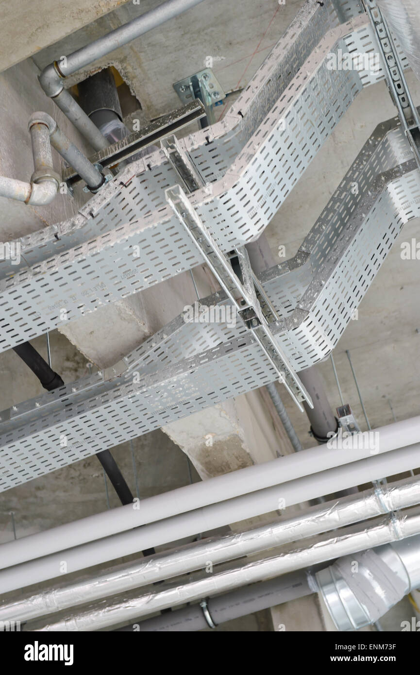 Electric Cables metal path Stock Photo - Alamy