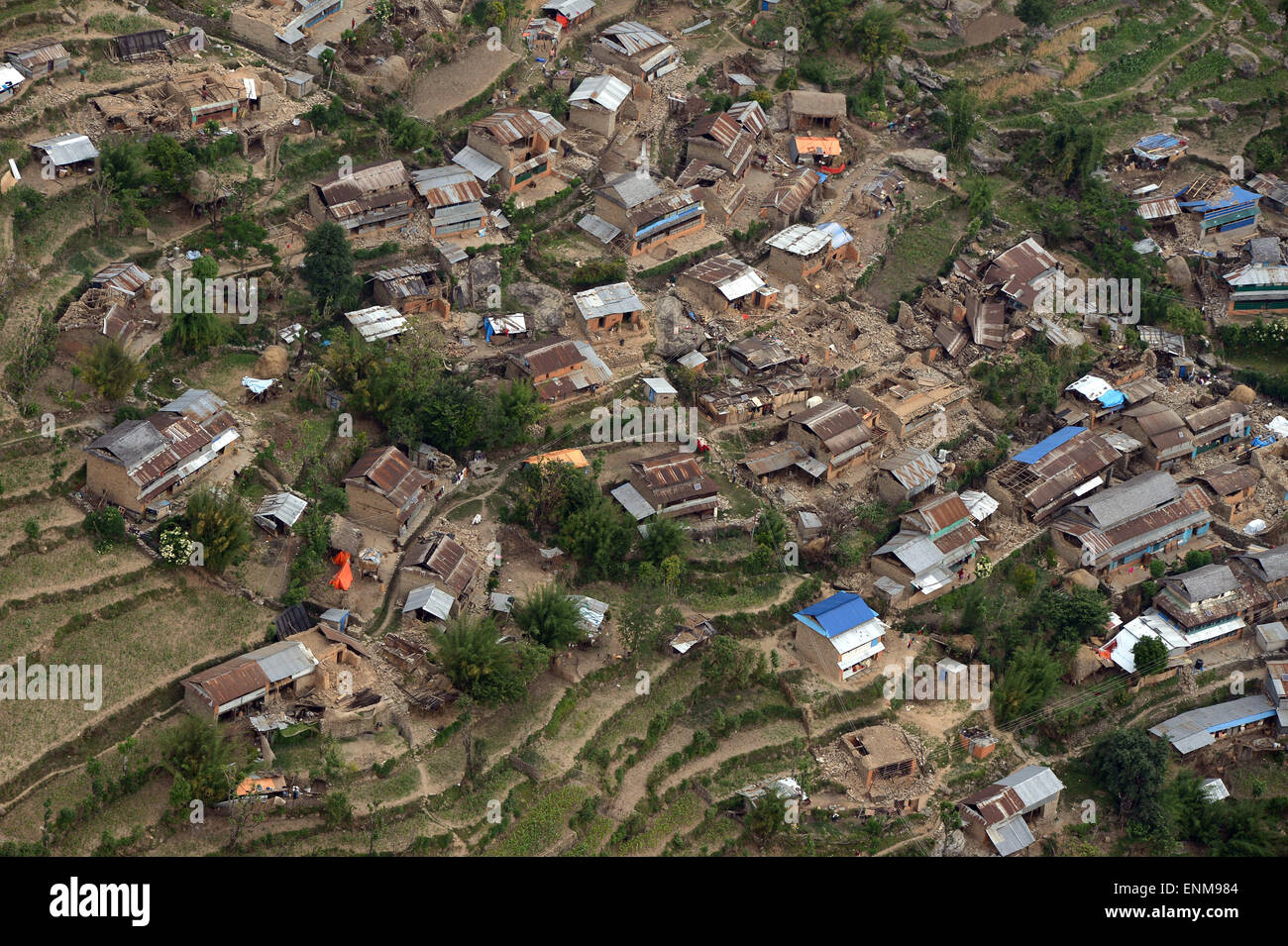 Dhading District, Nepal. 07th May, 2015. An aerial image dated 07 May ...