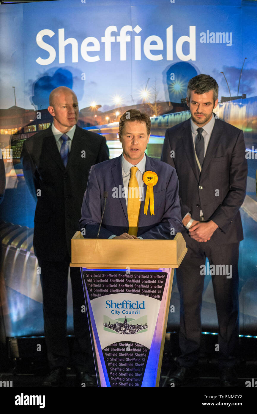 Sheffield, UK. 8th May, 2015. Nick Clegg MP retains his seat of ...