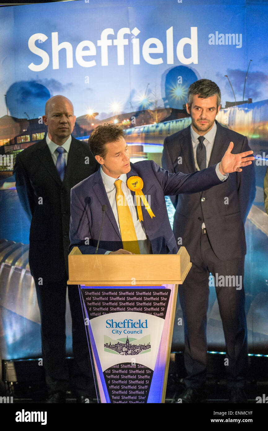 Sheffield, UK. 8th May, 2015. Nick Clegg MP retains his seat of ...