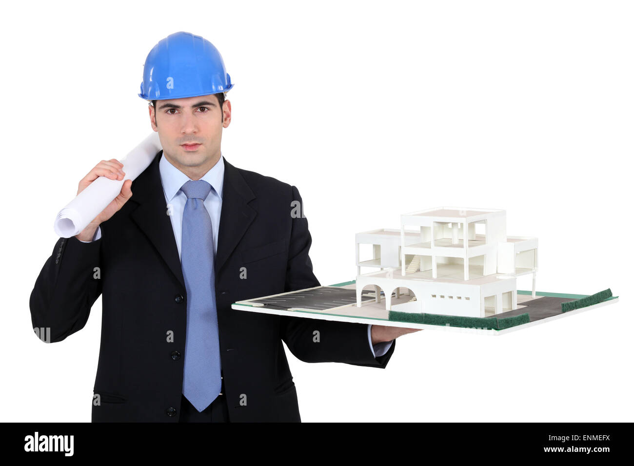 Architect holding model housing Stock Photo - Alamy Architect holding model housing Stock Photo - Alamy