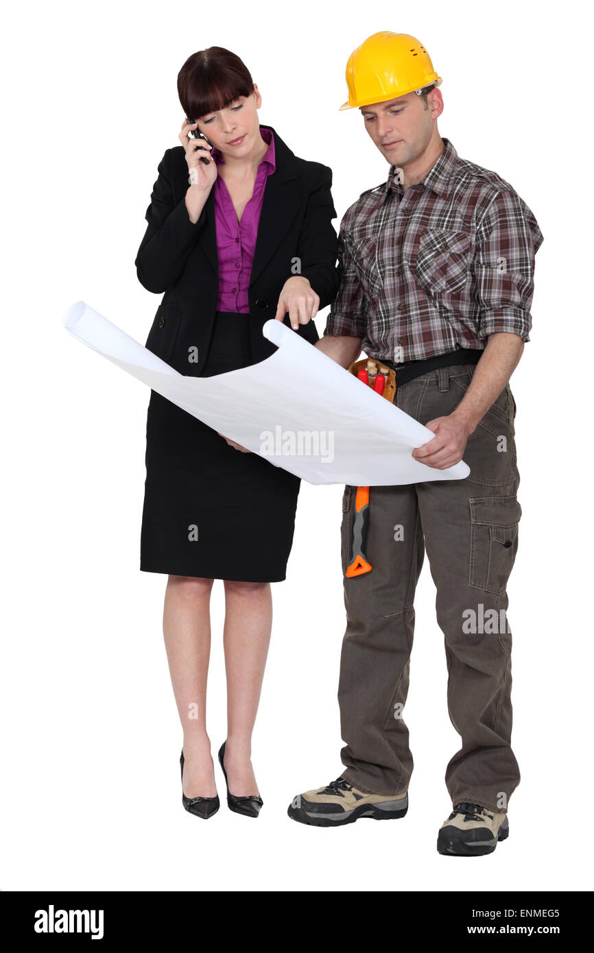 Architect and foreman Stock Photo - Alamy