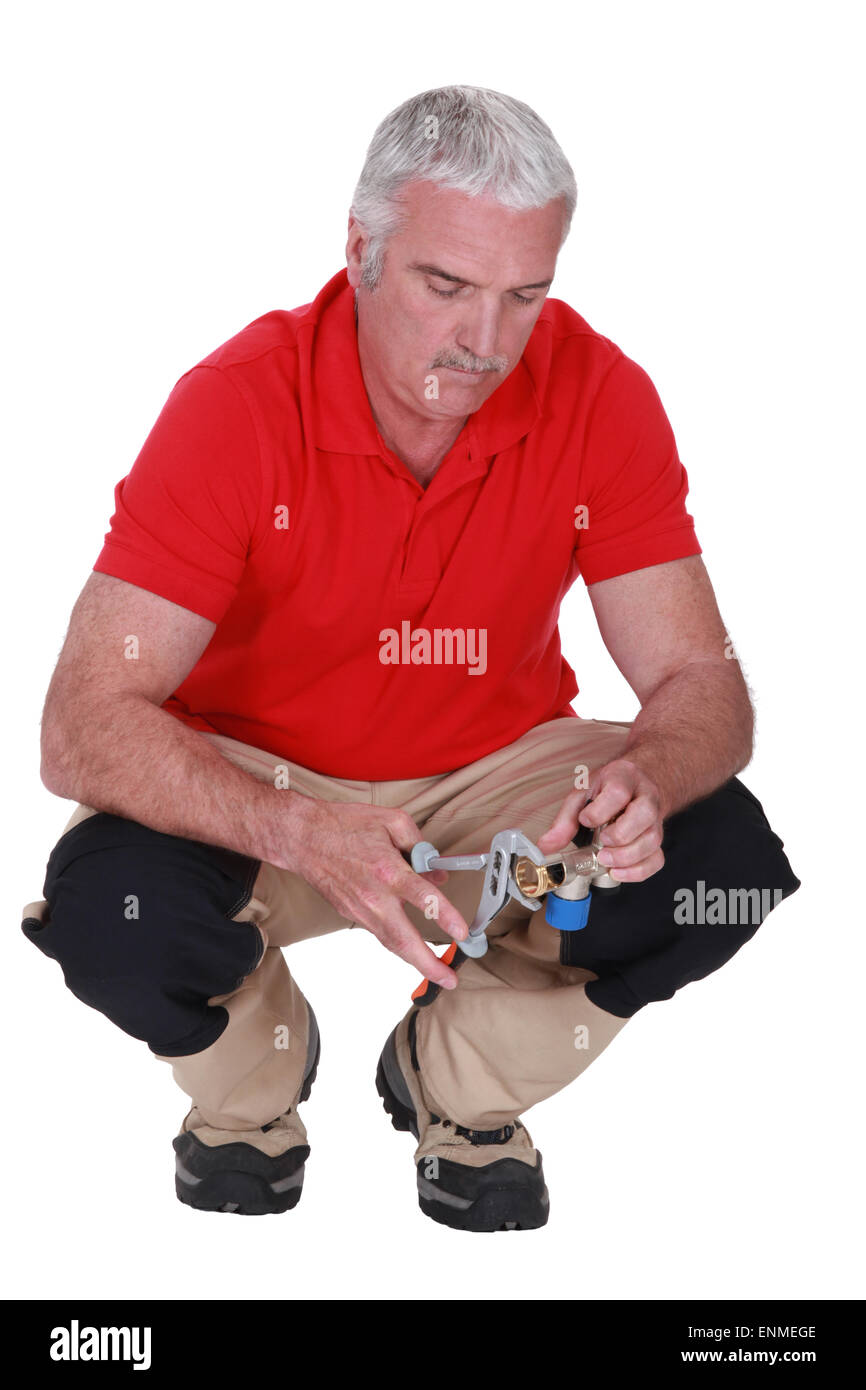 Portrait of a plumber Stock Photo - Alamy