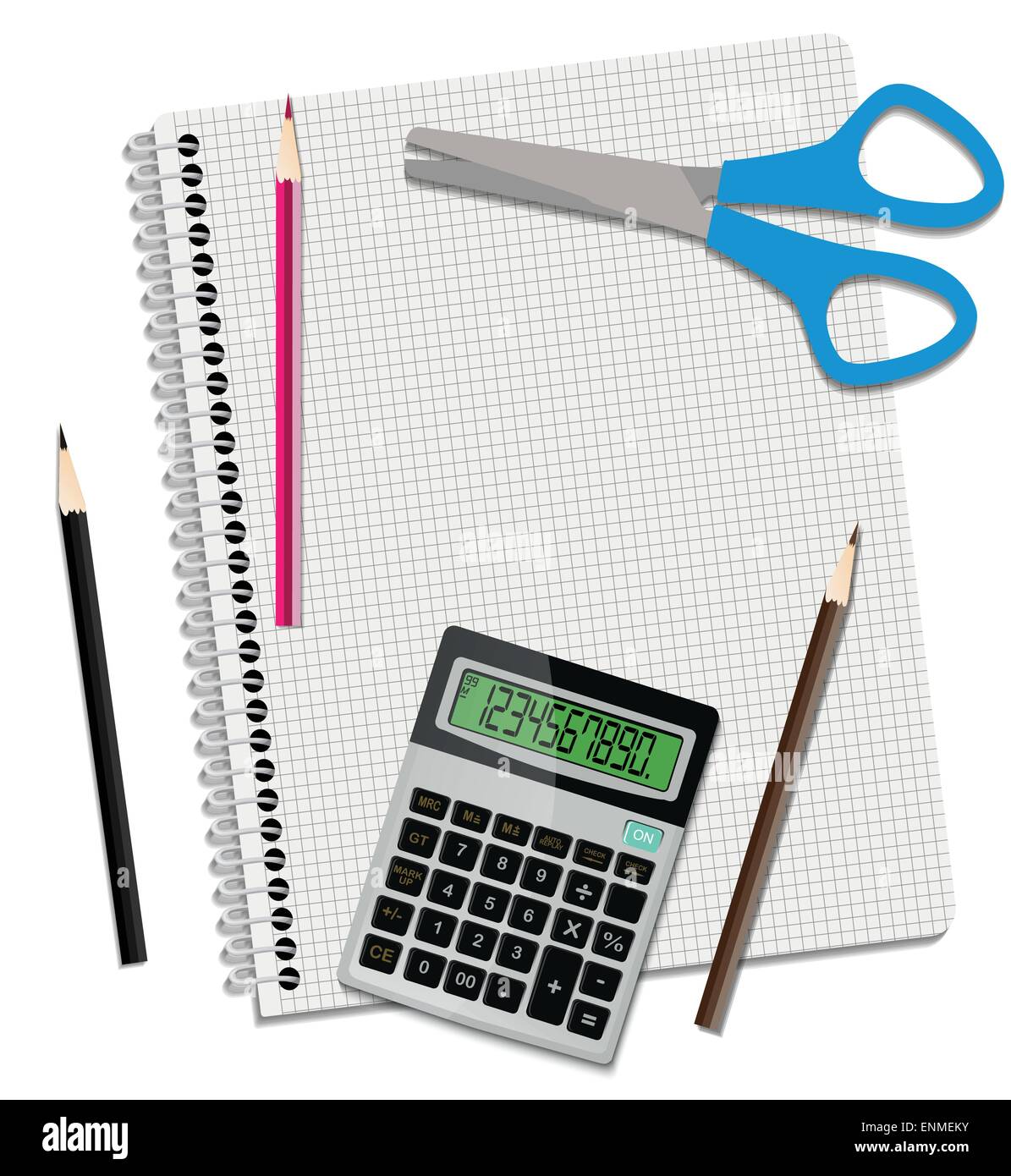 Notepad and scissors Stock Vector Images - Alamy