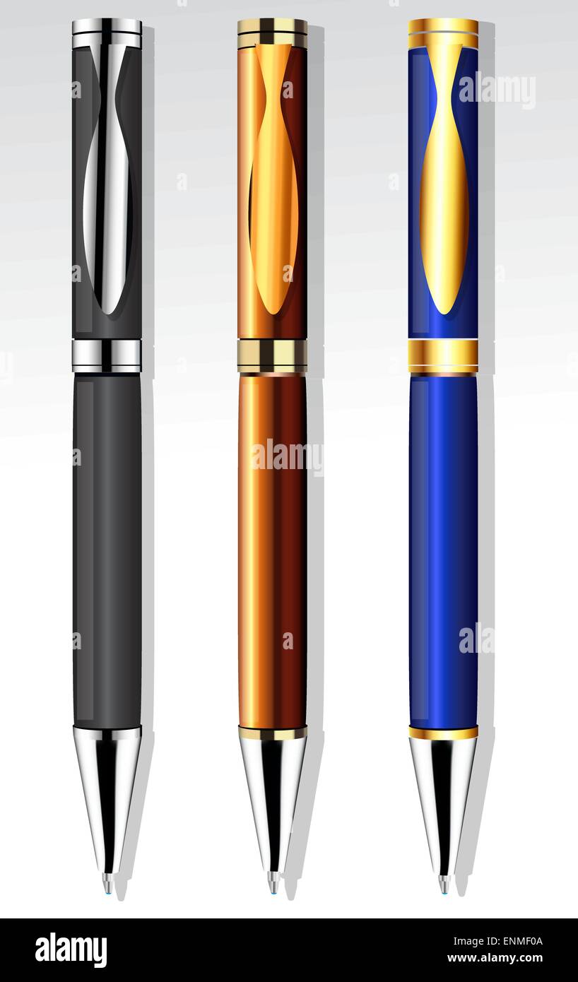 Ballpoint pen set Stock Vector Image & Art - Alamy