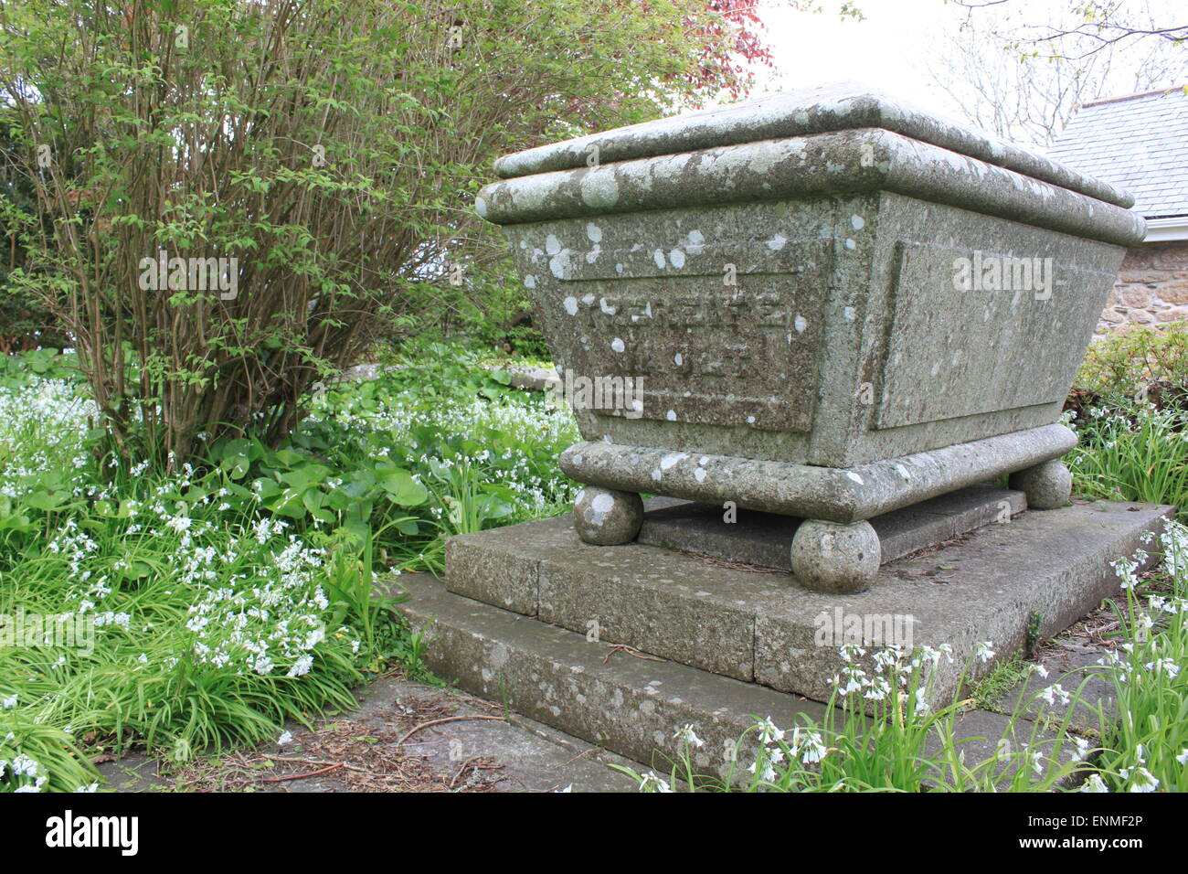 madron churchyard with graves, headstones and memorials Stock Photo - Alamy