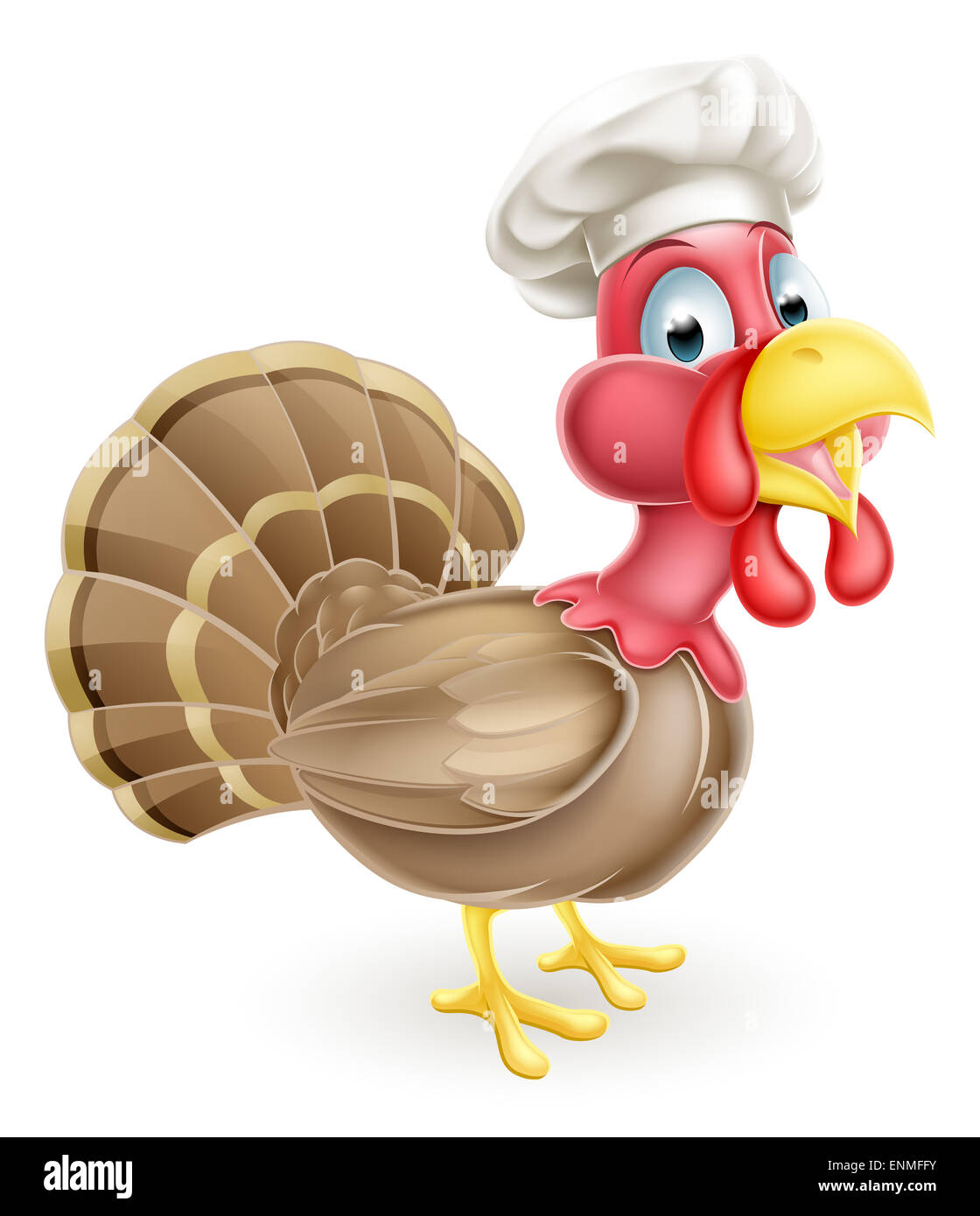 Cartoon turkey mascot wearing a chef hat Stock Photo - Alamy