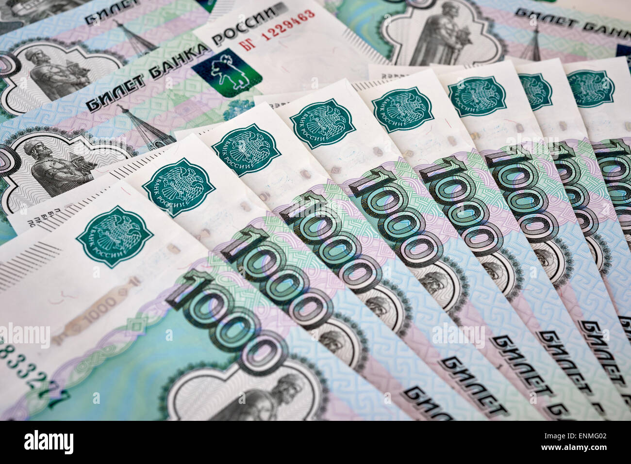 Heap of russian rouble banknotes Stock Photo - Alamy
