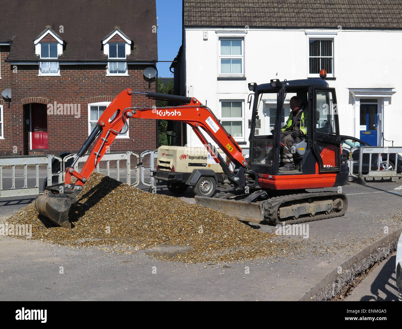 Roadworks: repairing a gas main Stock Photo - Alamy